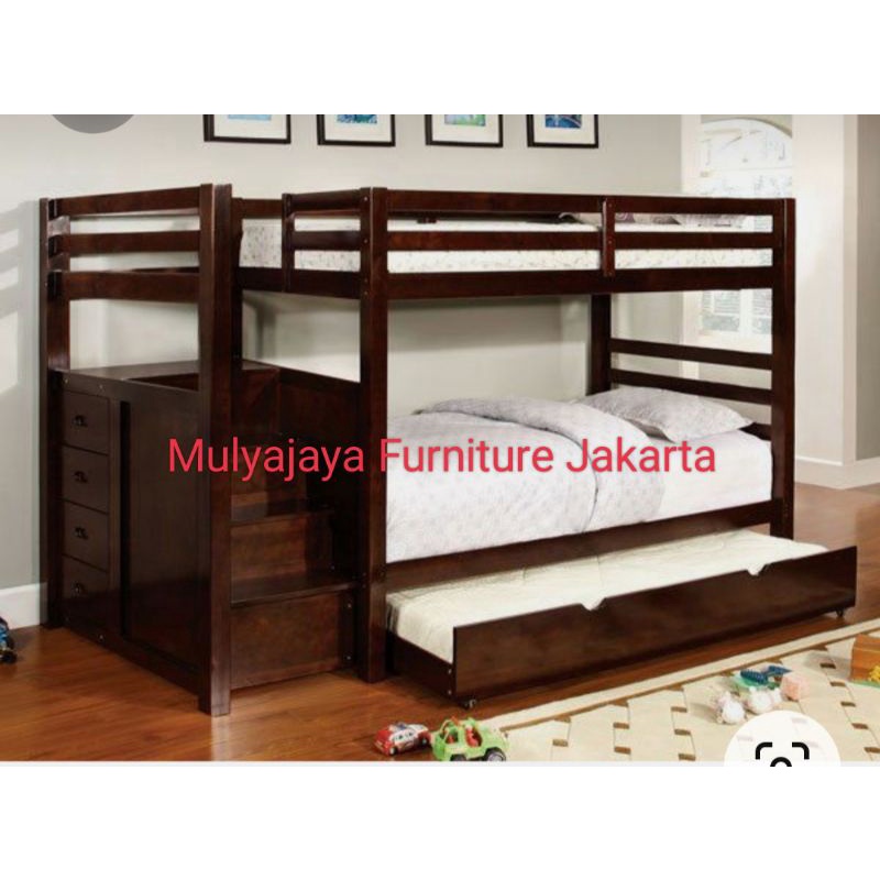Jual TEMPAT TIDUR TINGKAT TANGGA LACI | Shopee Indonesia