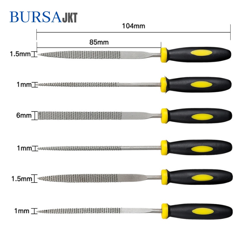 Jual ALAT KIKIR BESI / MINI FILES SET 6IN1 3 - 5 INCH | Shopee Indonesia
