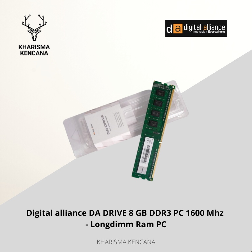 Jual Digital alliance DA DRIVE 8 GB DDR3 PC 1600 Mhz - Longdimm Ram PC ...