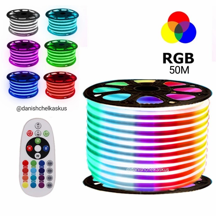 Jual Lampu Flexible Led Strip Neon Flex Rgb Rol 50 Meter | Shopee Indonesia