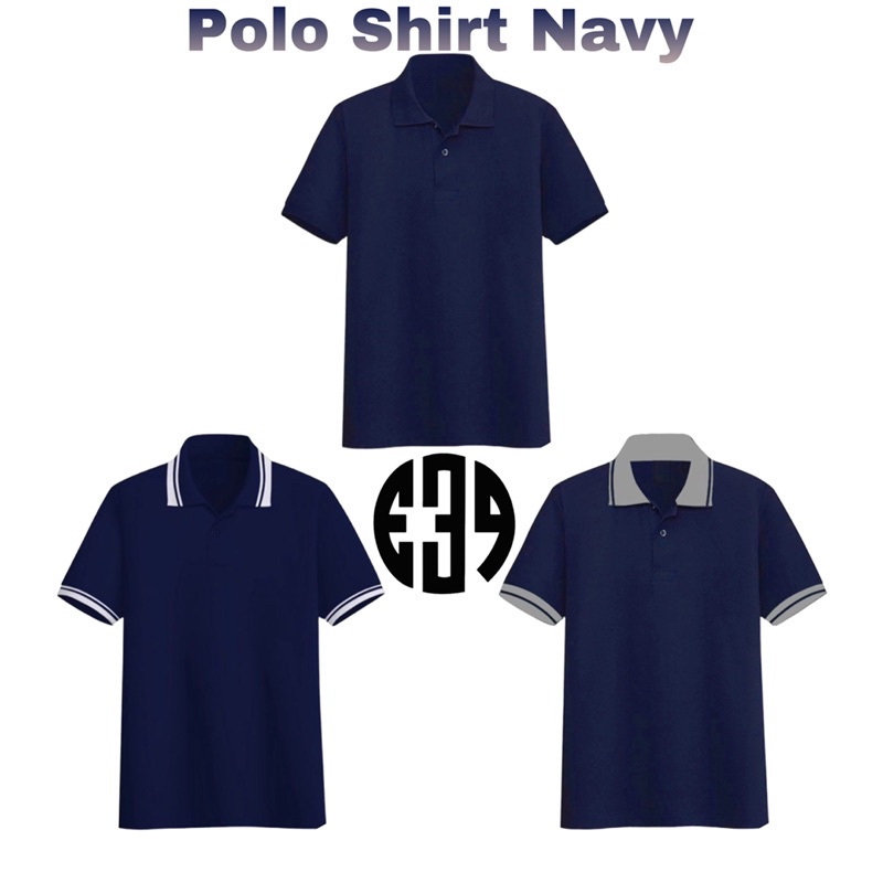 Jual Kaos Polo Shirt Navy Polos Lengan Pendek / Kaos Kerah Kombinasi List Stripe Biru Dongker ...