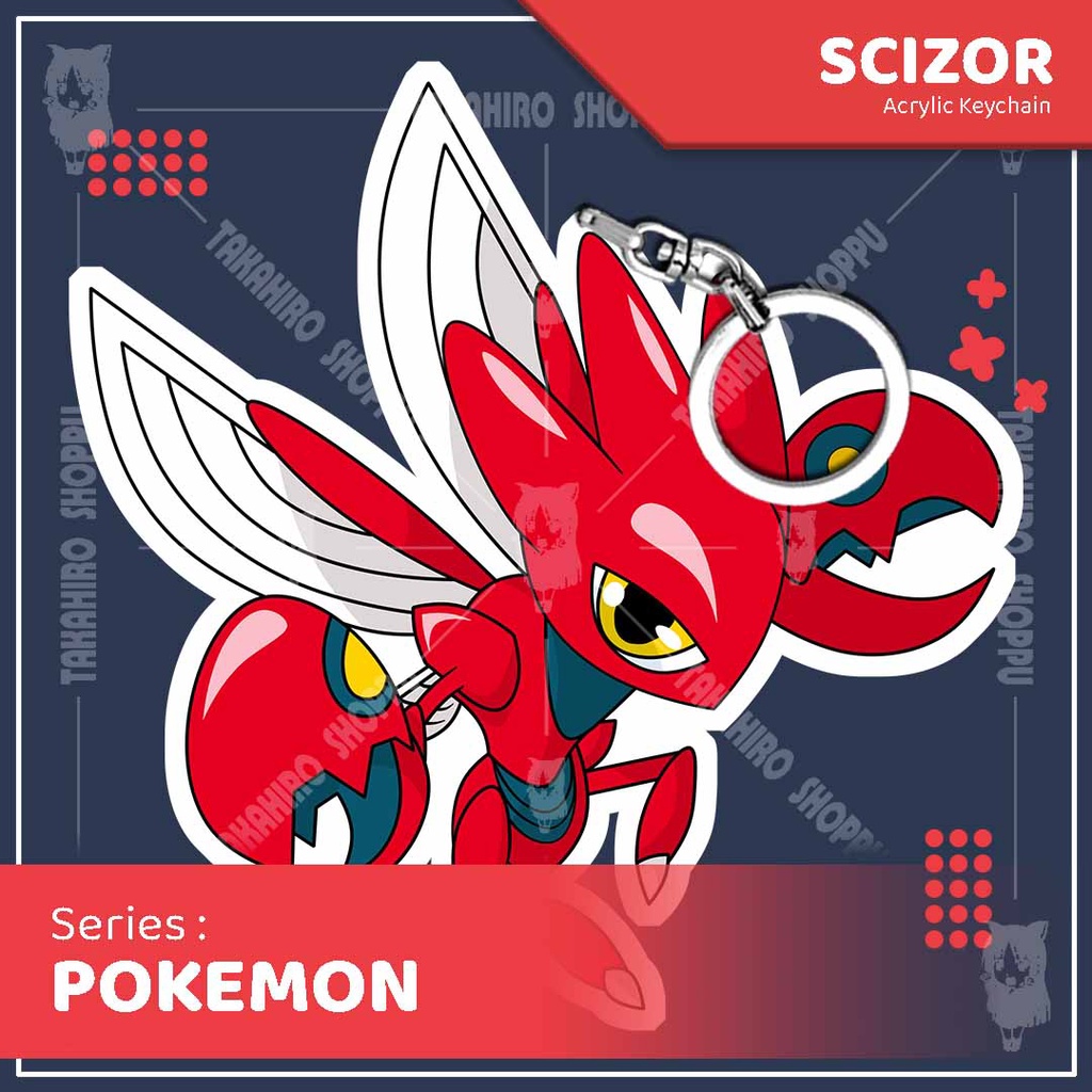 Jual Gantungan Kunci / Keychain Akrilik POKEMON SCIZOR | Shopee Indonesia