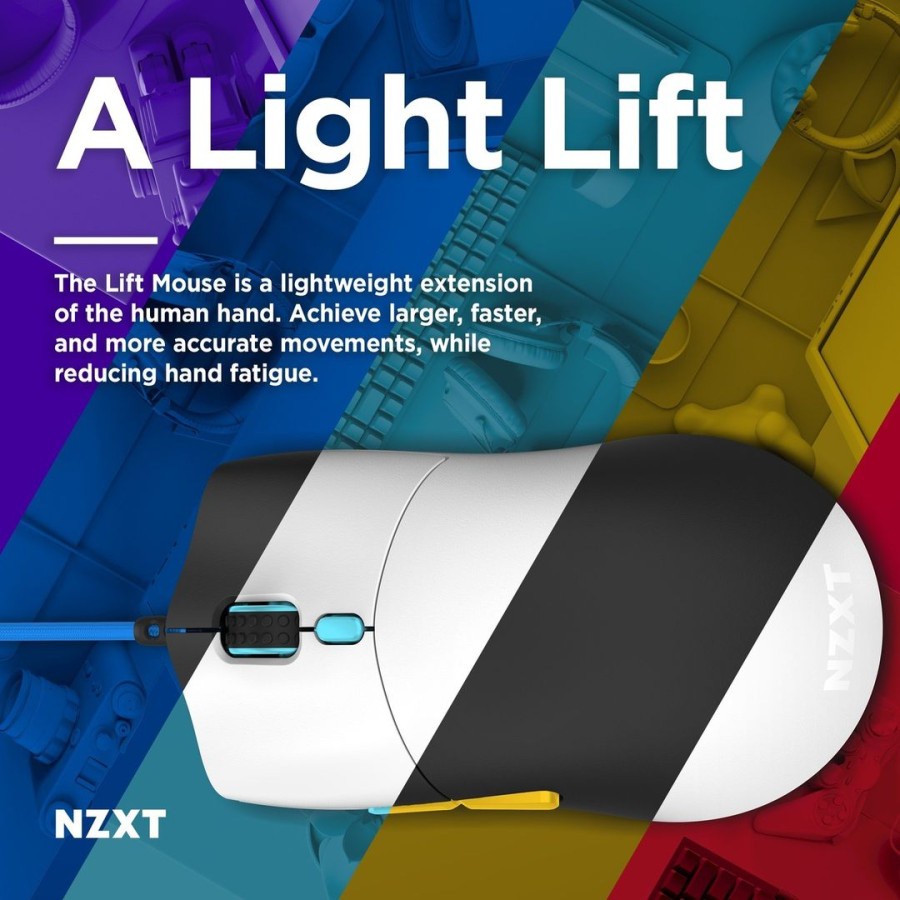 Jual NZXT LIFT Gaming Mouse-Lightweight Ambidextrous RGB - Putih ...