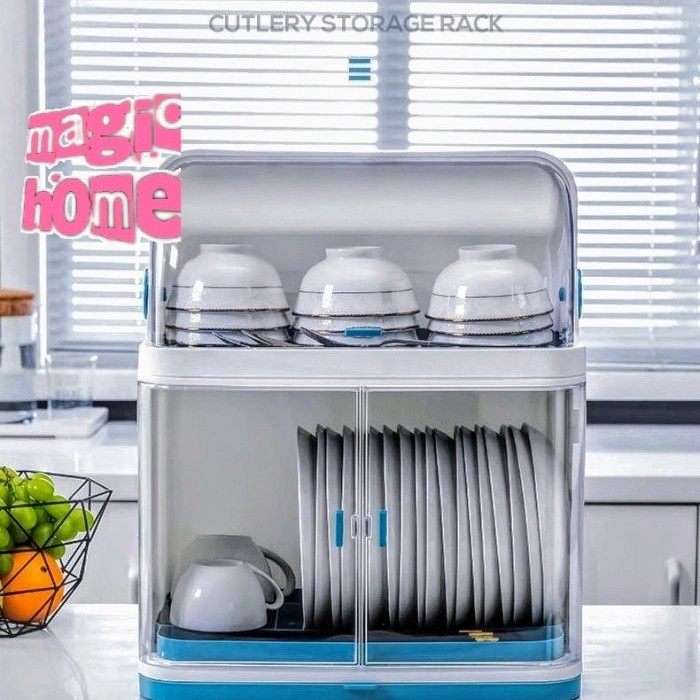 Jual Rak Rak Piring Dish Dryer Box Plastik 2 Susun Tertutup Portable ...
