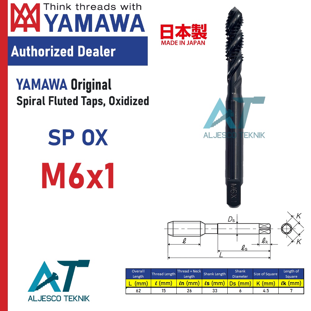 Jual YAMAWA SP TAP SPIRAL M6 X 1 MADE IN JAPAN | Shopee Indonesia