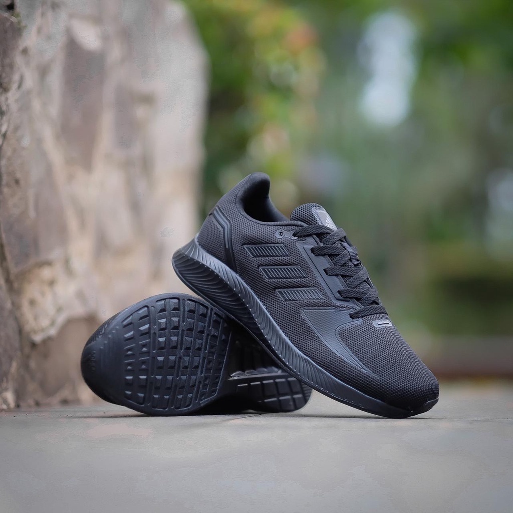 Jual Sepatu Running Pria Wanita Adidas Run Falcon 2.0 Full Black ...