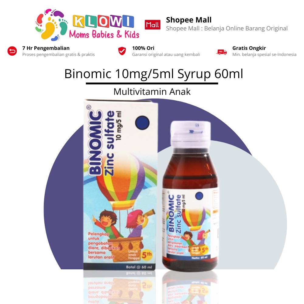 Jual Binomic 10 Mg/ 5 Ml Syrup 60 Ml Multivitamin Zat Besi | Shopee ...