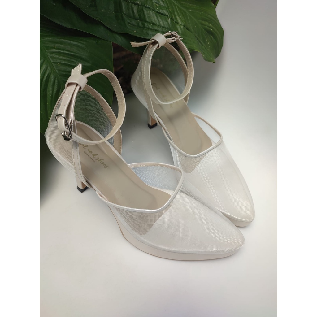 Jual sepatu wedding wanita brokenwhite hak lancip 9 cm | Shopee Indonesia