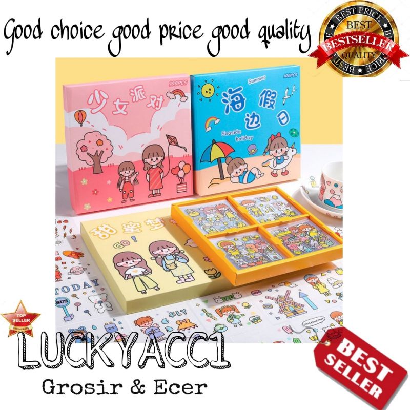 Jual LC - ( 100 lembar/pack ) stiker lucu / stiker 2D Momo 2D Mimi ...