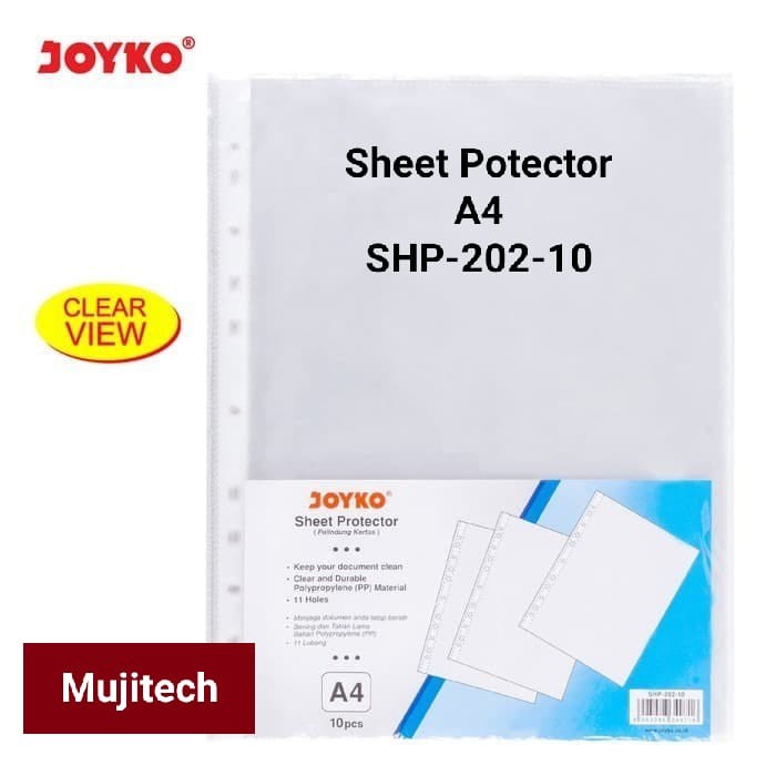 Jual JOYKO SHEET PROTECTOR PELINDUNG KERTAS MAP PLASTIK A4 F4 (1 PACK ...