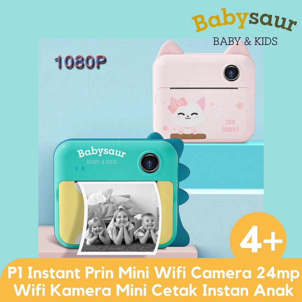 Jual P1 Kids Pocket Camera Digital Thermal Printer Mainan Kamera Cetak ...