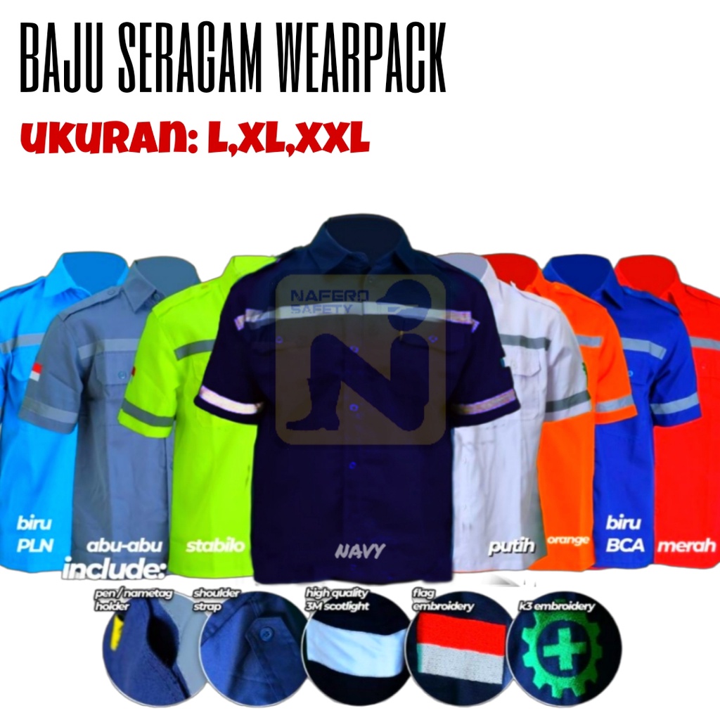 Jual BAJU SERAGAM WEARPACK SAFETY LENGAN PENDEK BAJU KERJA SAFEETY K3 ...