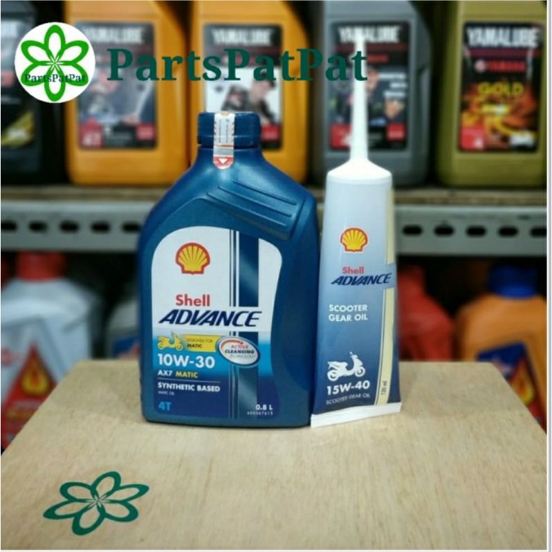 Jual PAKET HEMAT OLI MOTOR MATIC SHELL AX7 AX-7 MATIC 08LT 800ML 10W30 ...