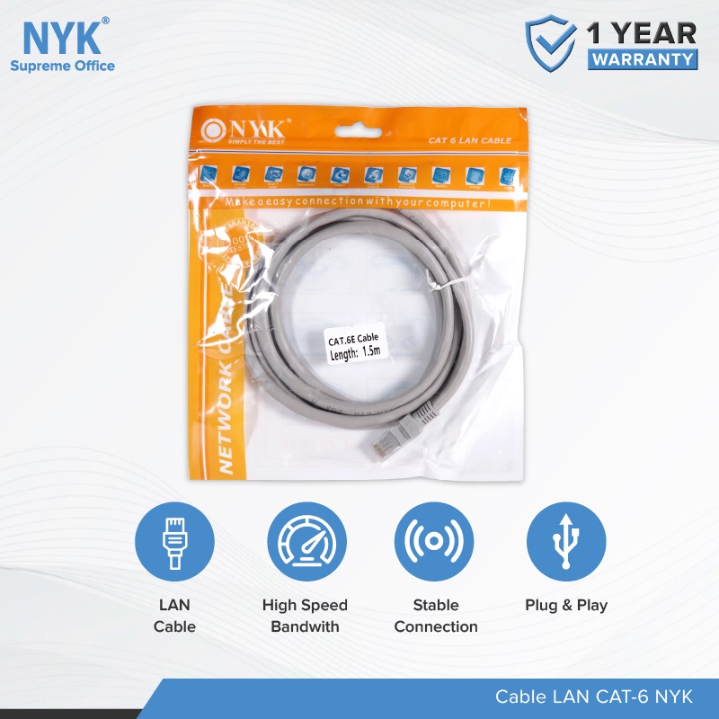 Jual NYK Kabel Lan UTP CAT 6 RJ45 Ethernet | Shopee Indonesia