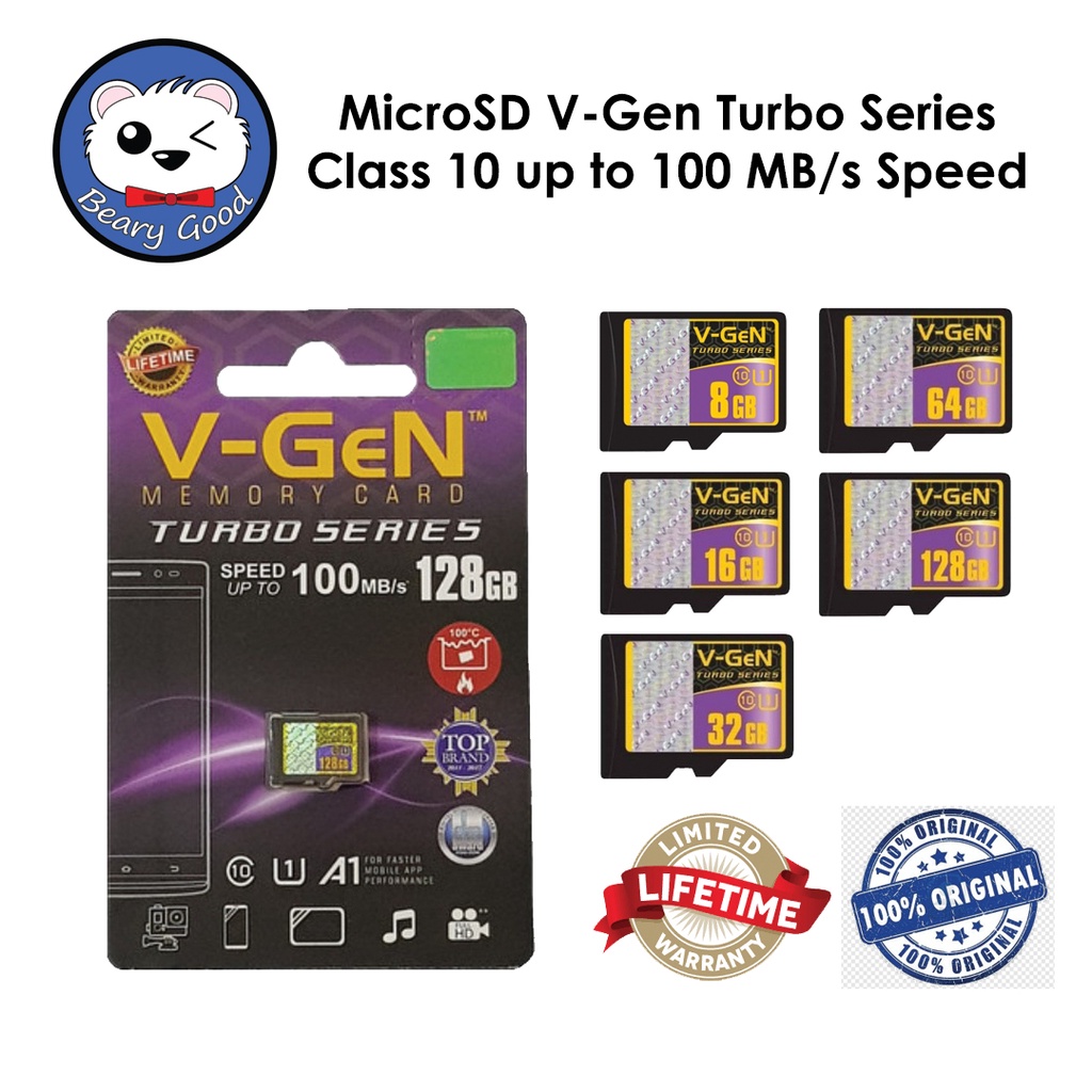 Jual V-GEN Micro SD Vgen 8GB 16GB 32GB 64GB 128GB Class 10 MicroSD ...