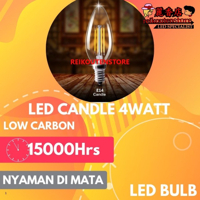 Jual NEW SALE Lampu Filament Edison LED Candle - Lilin - Cabe E14 C35 ...