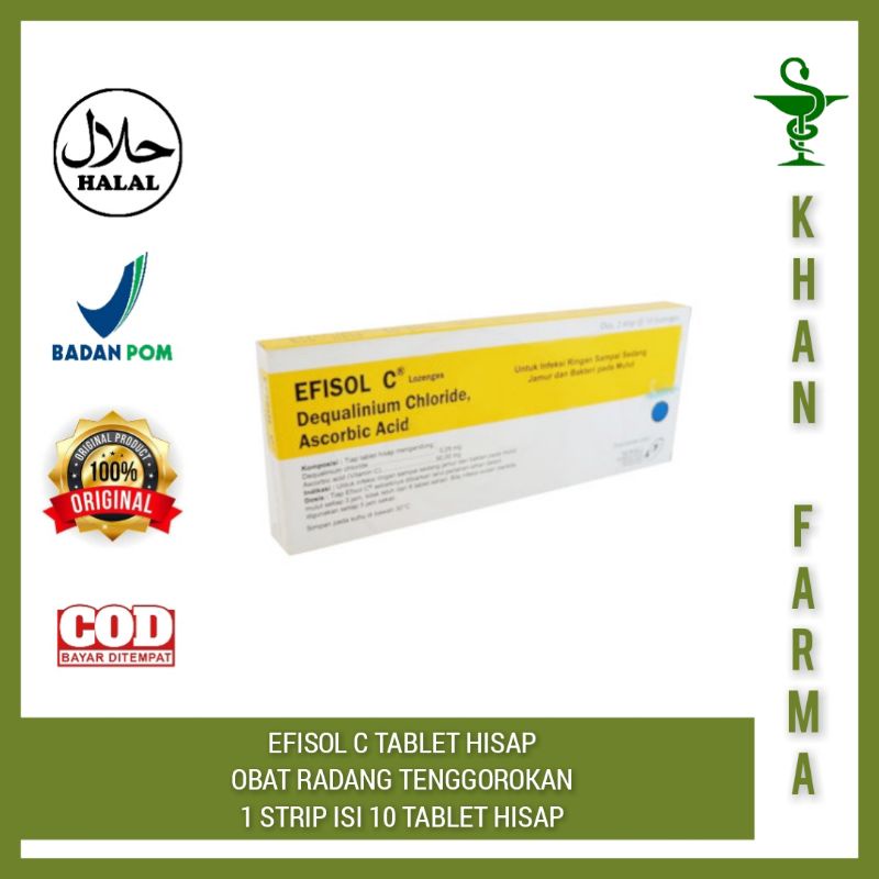 Jual EFISOL TABLET HISAP UNTUK RADANG TENGGOROKAN 1 STRIP ISI 10 TABLET ...