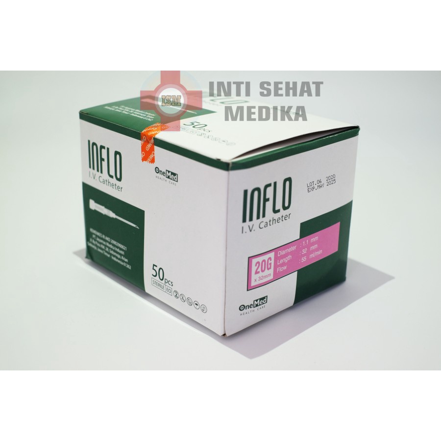 Jual Onemed Inflo IV Catheter 20G / Jarum Infus Inflo / Inflo IV ...