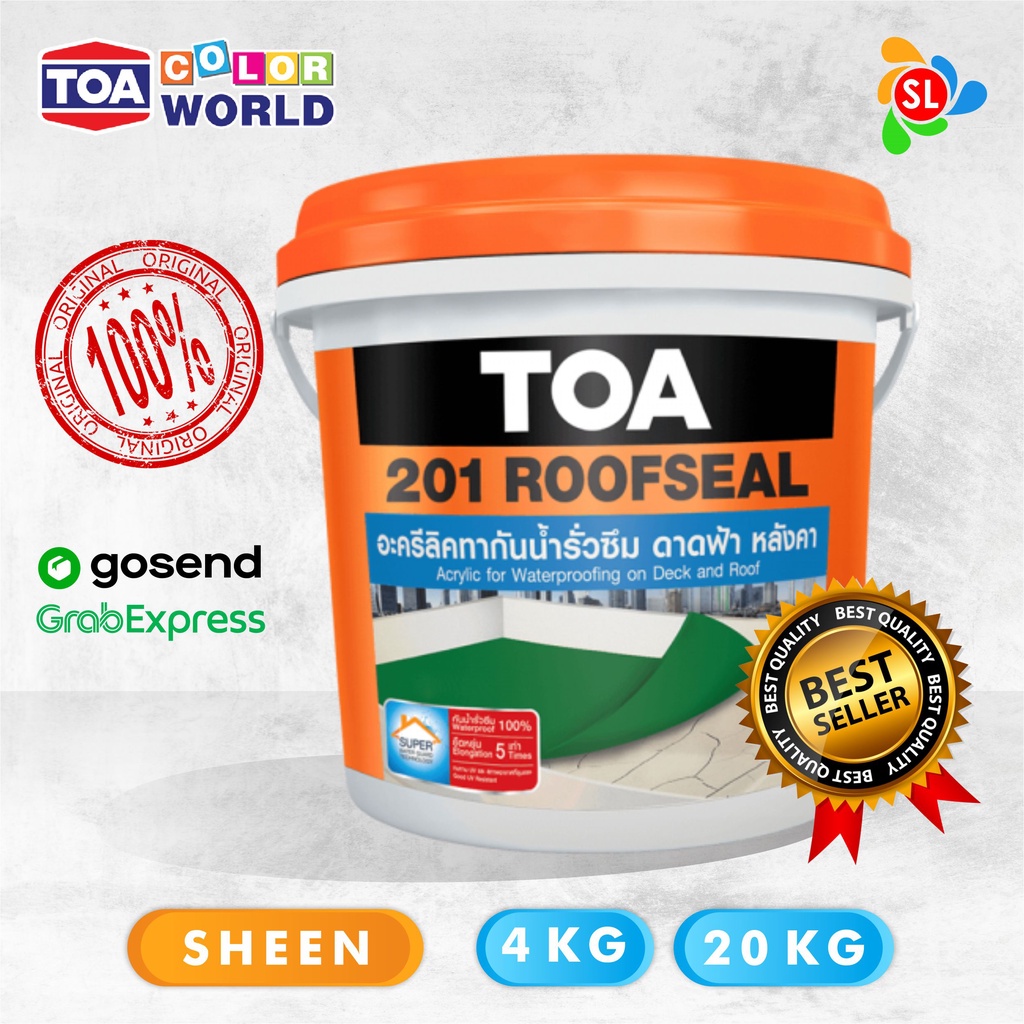 Jual Cat Dak Atap Waterproofing Toa Roofseal 201 Varian 4KG Sheen ...
