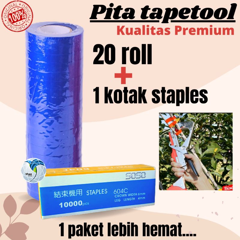 Jual Pita Tapetool 20 roll Dan Staples Tape Refil Pita Tapetol Pita Isi ...