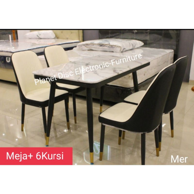 Jual Meja makan marmer 6kursi Dining set 6person meja batu meja marmer ...