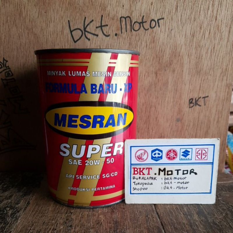Jual Oli Mesran Super kaleng SAE 20w50 Api SG/CD 1Liter | Shopee Indonesia
