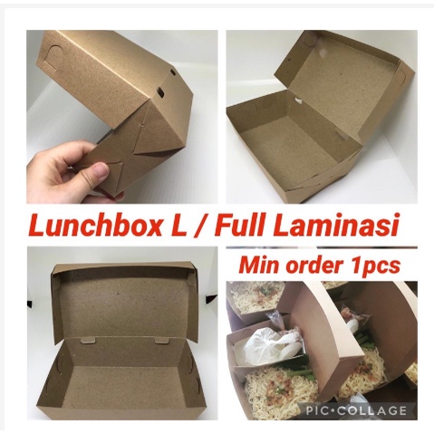 Jual kotak nasi / Lunch Box Size L Lembaran/Lipatan-Lunch Box Coklat ...