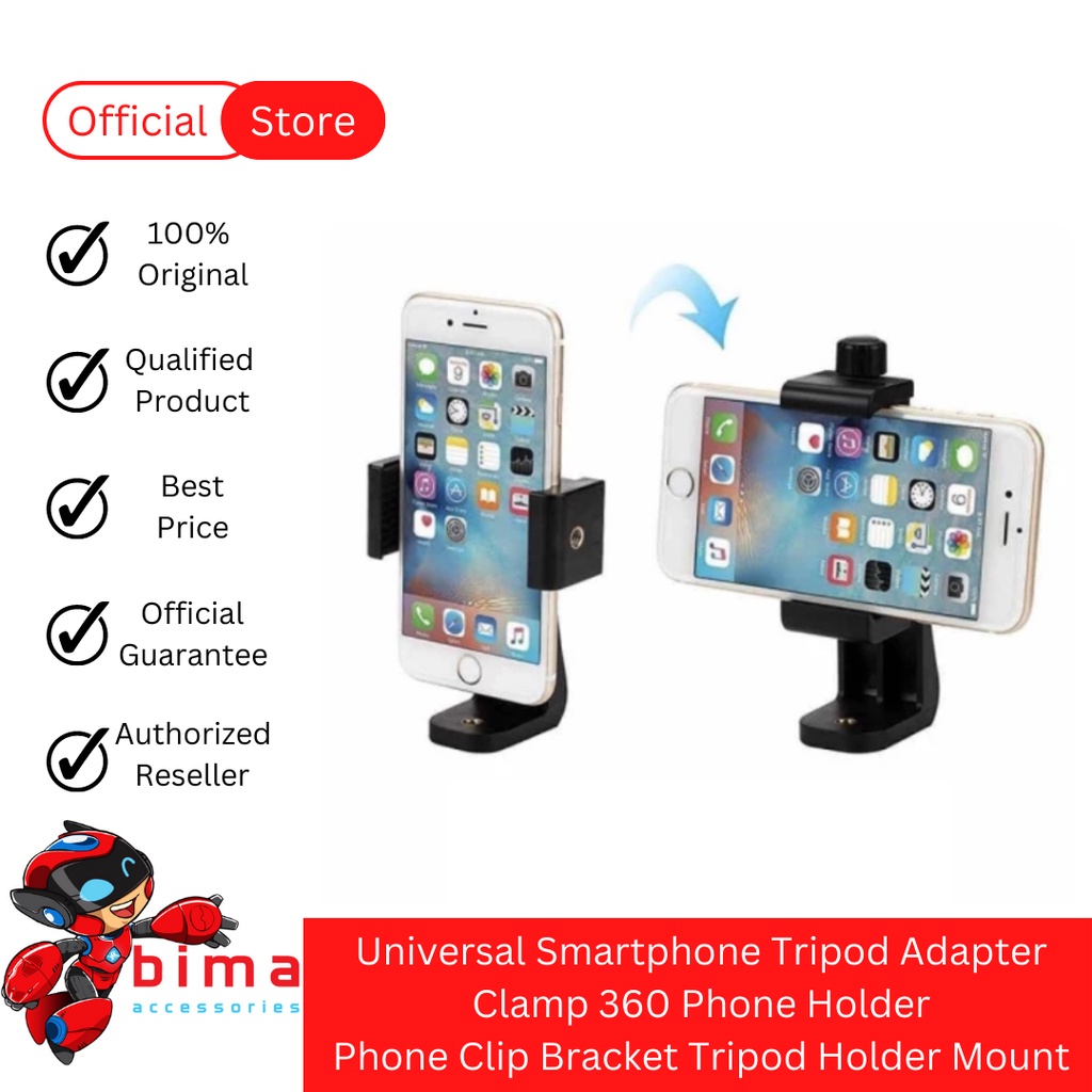 Jual Holder Tripod 360 AIEACH Universal Phone Smartphone Clamp Bracket ...