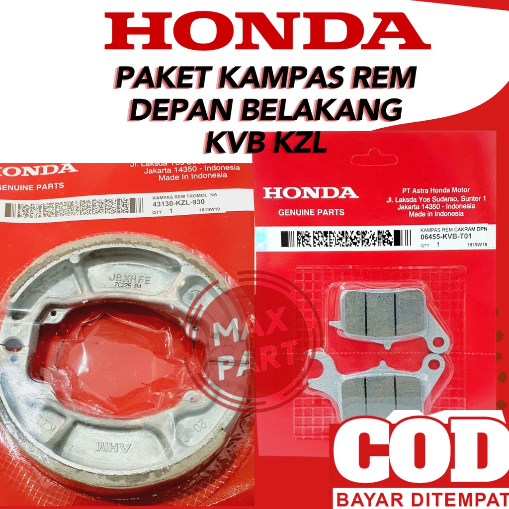 Jual Paket Kampas Rem Dispad Depan Belakang VARIO, BEAT, SCOOPY, SPACY ...