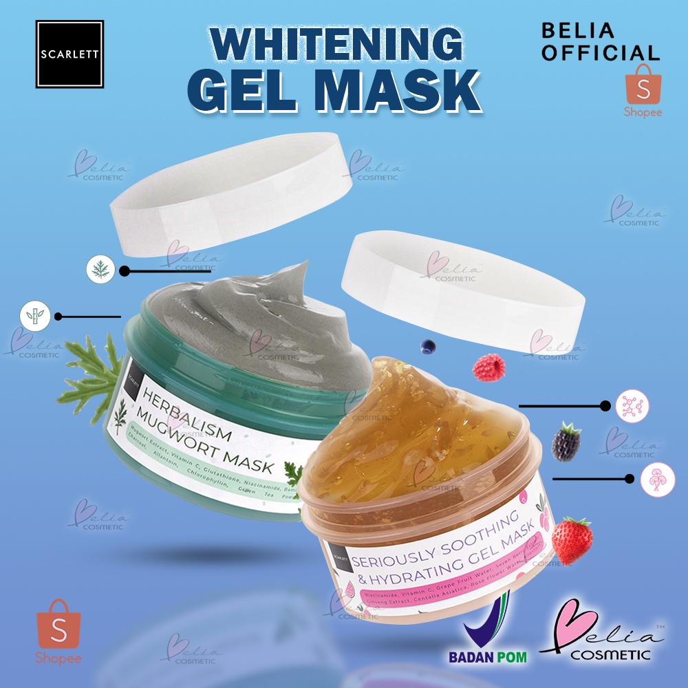 Jual BELIA SCARLETT Whitening Gel Mask Series | Masker Wajah | Masker ...