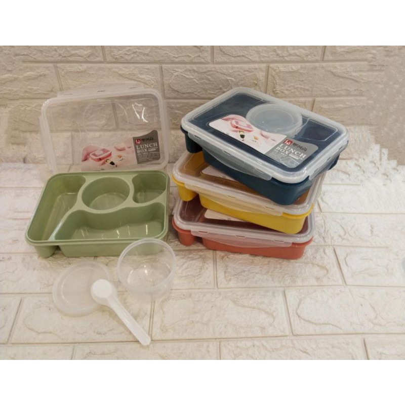 Jual Tempat Makan Sekat 4 + Tempat sop 5371 Lunch Box Bento 1000ml ...