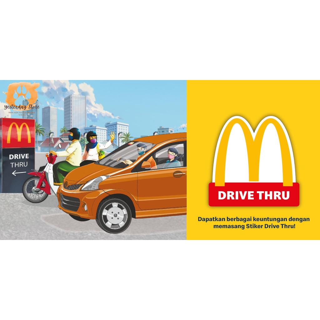 Jual Stiker Sticker Drive Thru Mcd Untuk Mobil Dan Motor | Shopee Indonesia