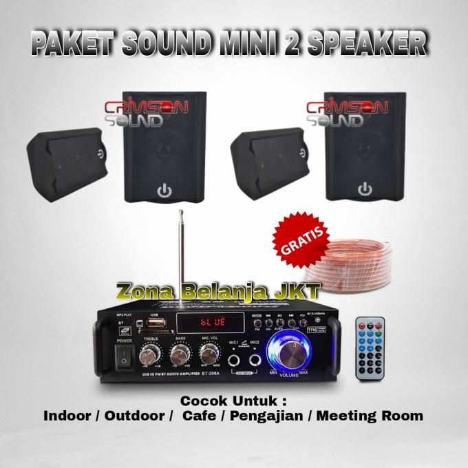Jual Paket Sound System Cafe Audio Mini Amplifier 2 Speaker | Shopee ...