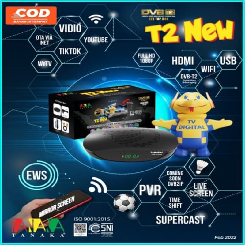 Jual Set Top Box Tanaka T2 New DVB T2 / TV Digital Resmi SNI | Shopee ...