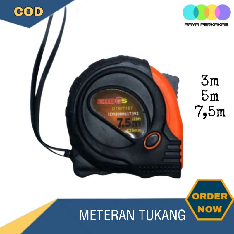 Jual Meteran Tukang 3 5 7,5 meter alat ukur meteran Untuk Tukang ...
