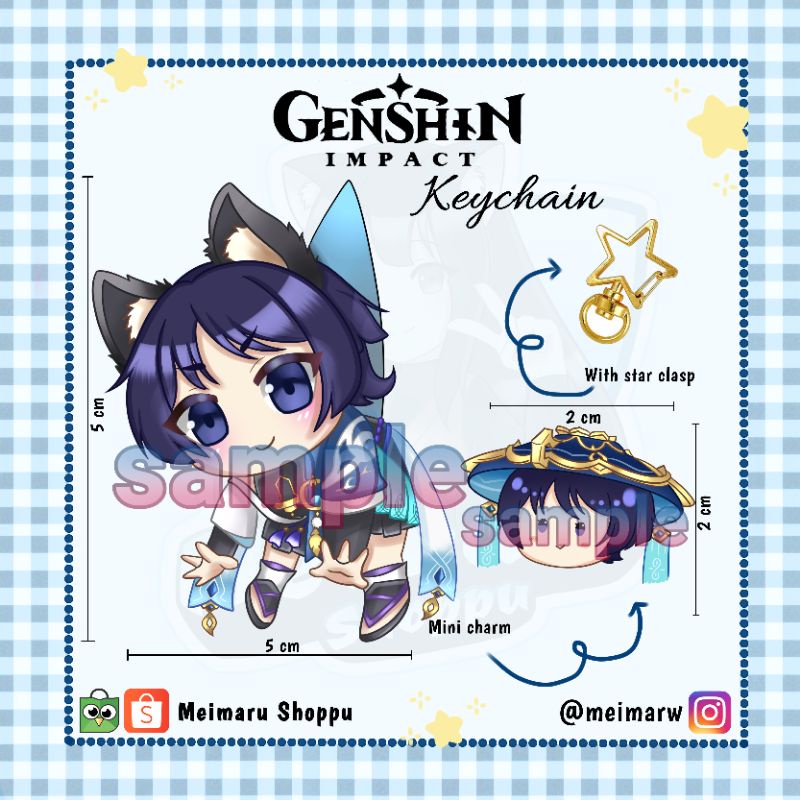 Jual Gantungan Kunci Wanderer Scaramouche Cat Genshin Impact Acrylic ...