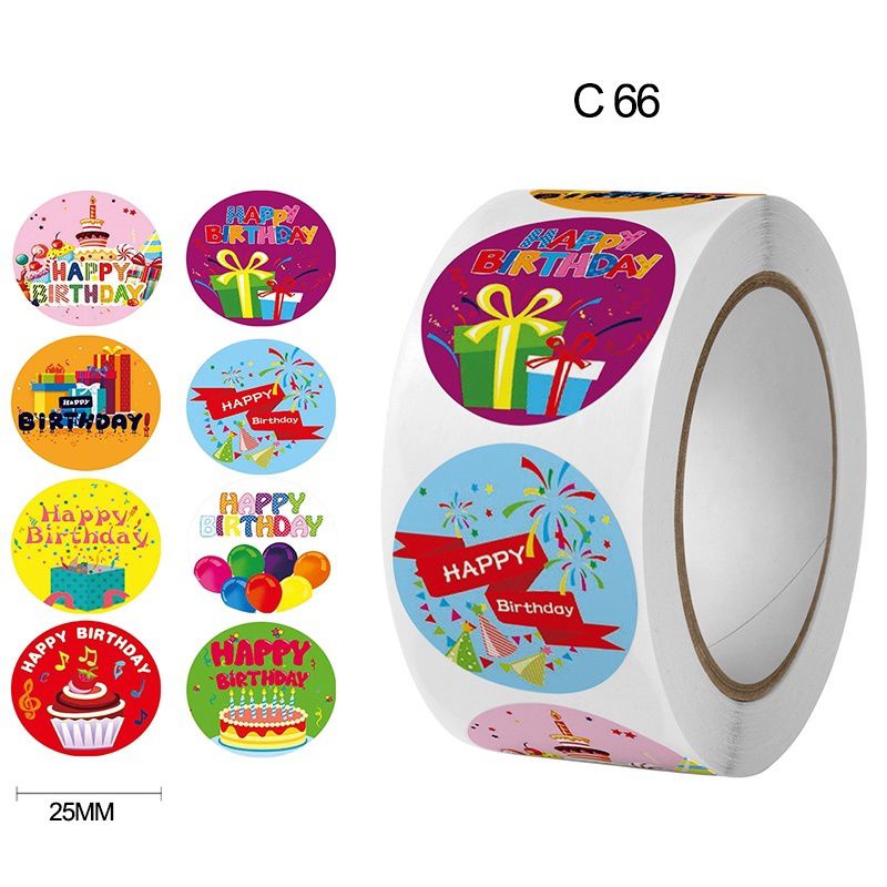 Jual Sticker Lucu Gambar Binatang Stiker Happy Birthday HBD 500pcs ...