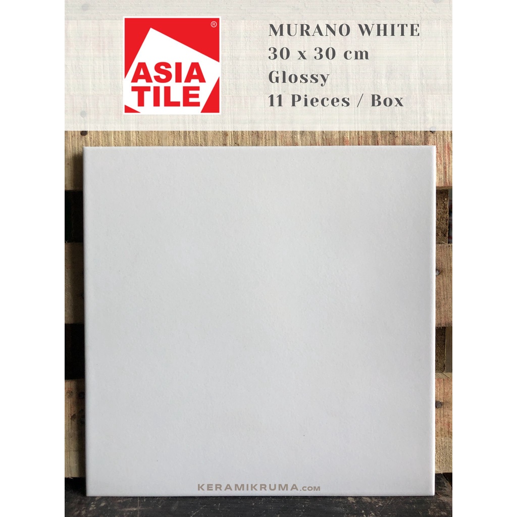 Jual Keramik Lantai Asia Tile 30x30 Murano White Glossy Flat Kilap ...