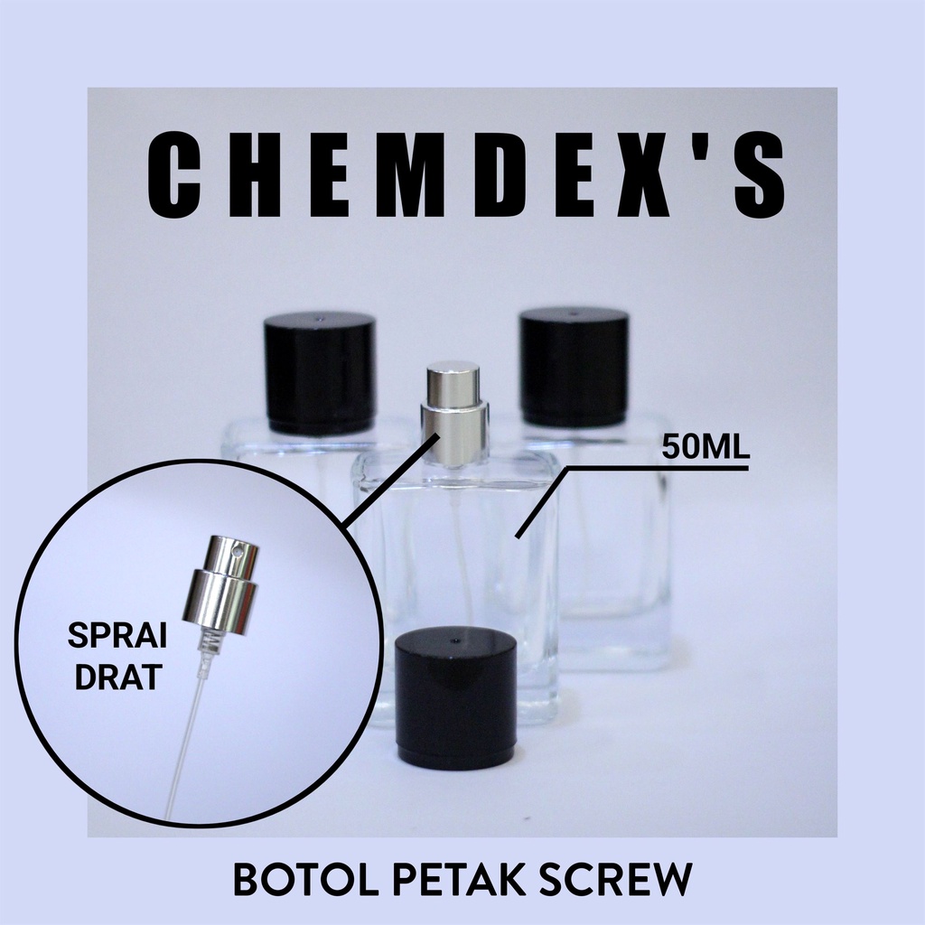 Jual BOTOL PARFUM 50ML KOTAK PETAK CREW TUTUP HITAM// 50ML // SPRAY ...