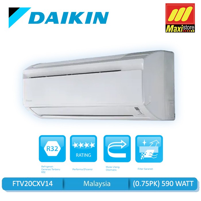 Jual AC Split 3/4 PK Lite Daikin FTV20CXV Garansi Resmi - Maxistore ...
