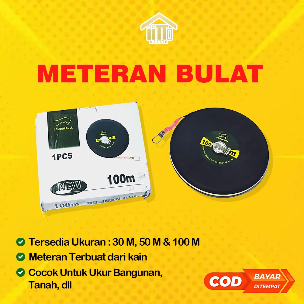 Jual METERAN BULAT 30 METER 50 METER 100 METER / METERAN KULIT ROLL ...