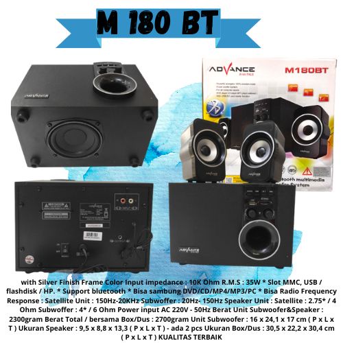 Jual Speaker Advance Aktif Portable M180BT Bluetooth Subwoofer BASS | Shopee Indonesia