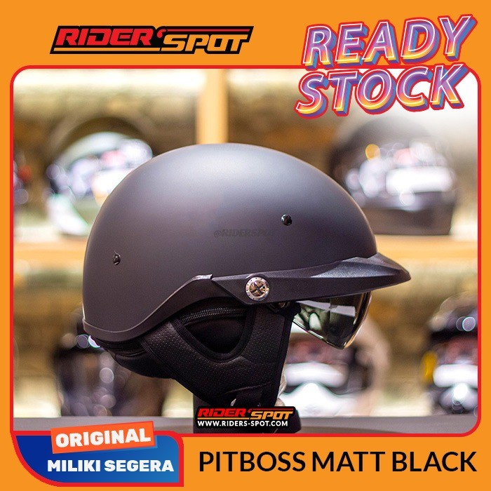 Jual Helm Bell Pit Boss Matte Black Open Face Cruiser Original USA ...