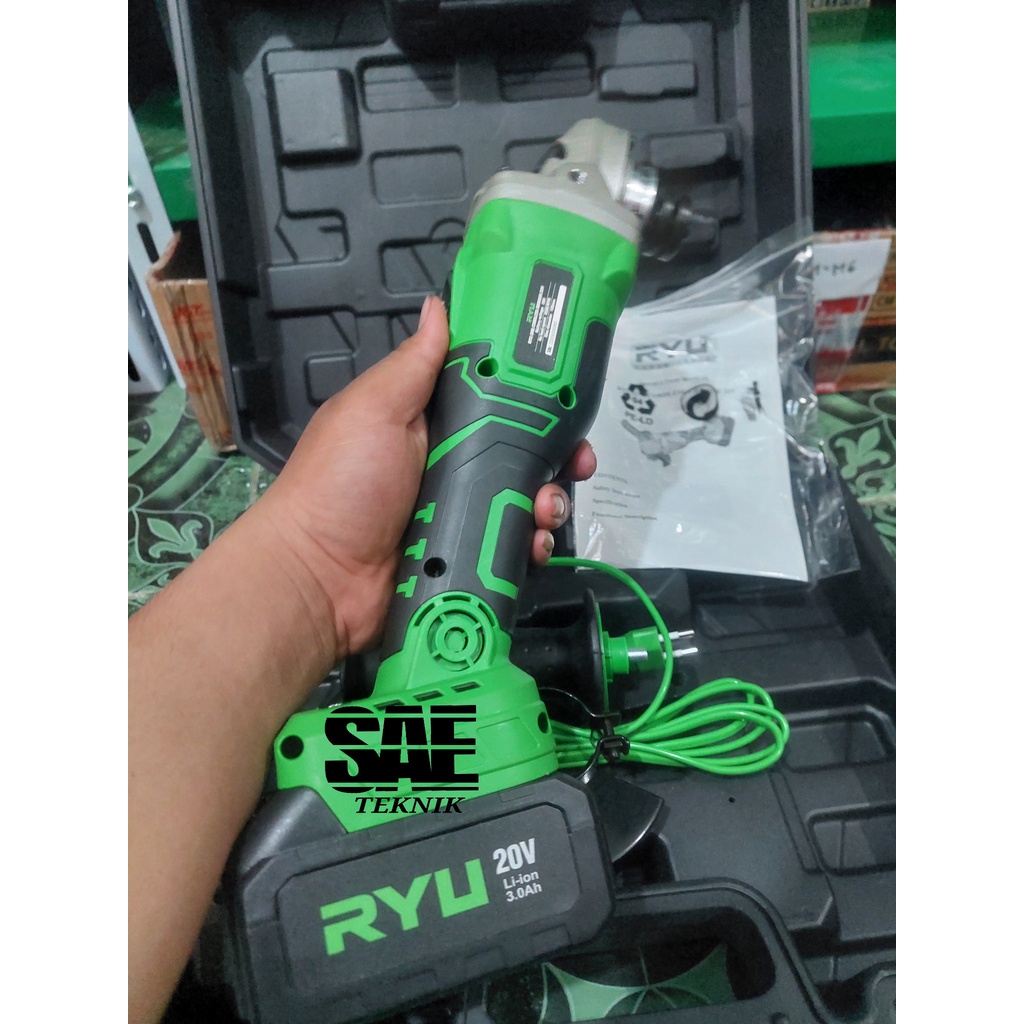Jual PROFESIONAL Mesin Gerinda Cordless grinder tangan RYU RCG 20V ...