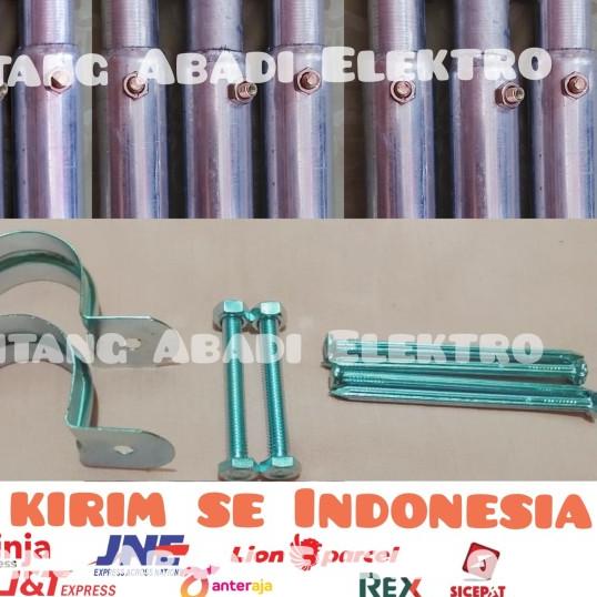 Jual Tiang Antena galvanis anti karat free 1 klem tiang 2 paku beton ...