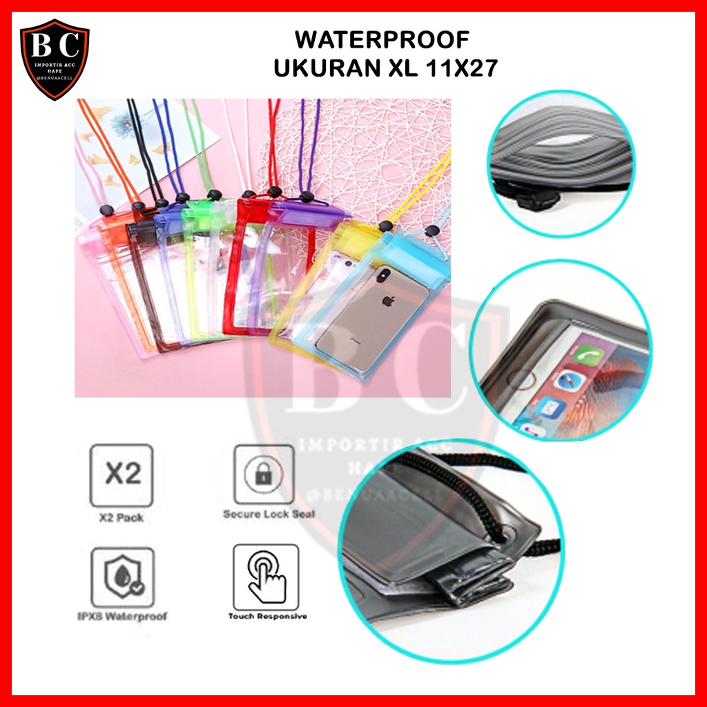Jual WATERPROOF UKURAN XL 11X27 - UNIVERSAL CASE ANTI AIR WETER PHONE ...