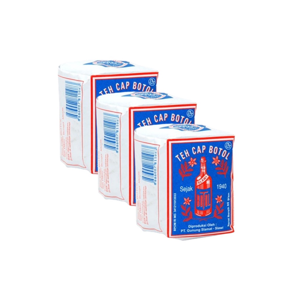 Jual Teh Cap Botol Biru Minuman Dalam Kemasan 3 x 80 gr | Shopee Indonesia