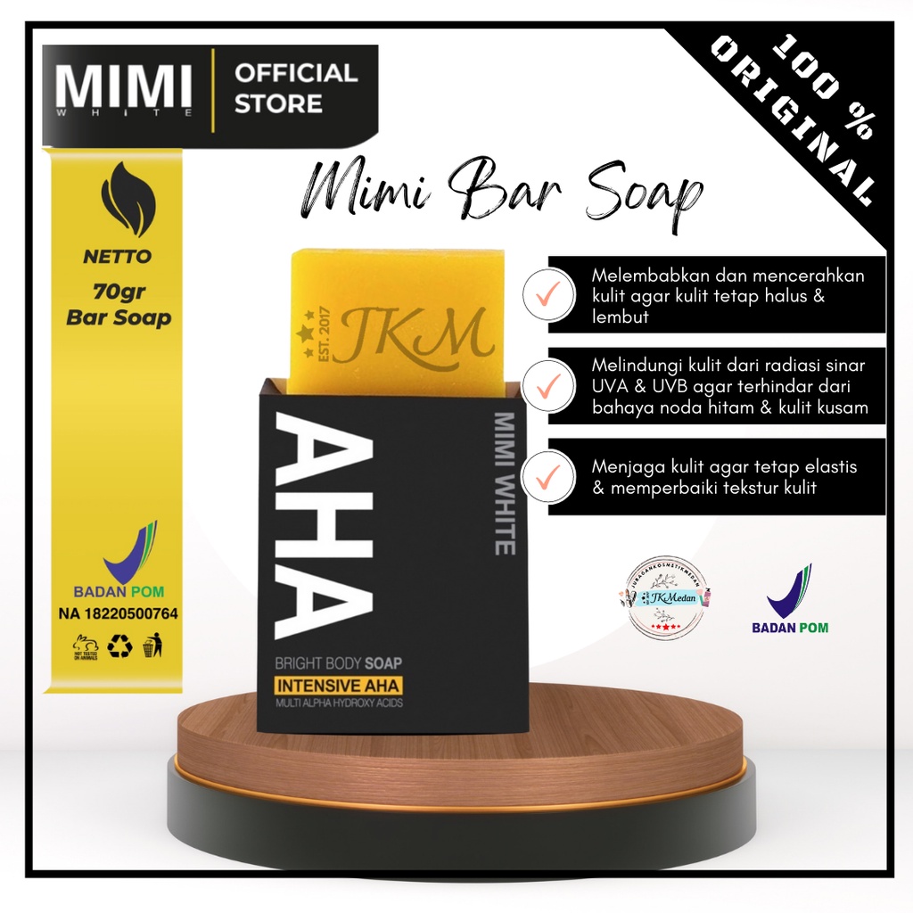 Jual AHA MIMI WHITE BRIGHT BODY SOAP INTENSIVE AHA ORIGINAL BPOM SABUN ...