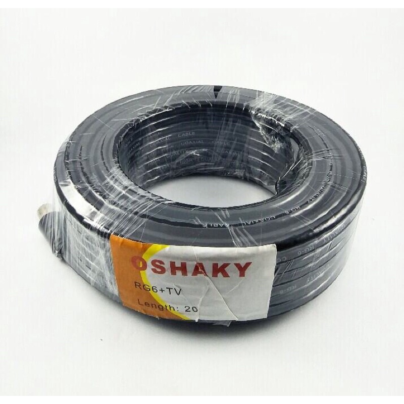 Jual Kabel Parabola Oshaky RG6 + Jack Konektor TV 15 Meter | Shopee Indonesia