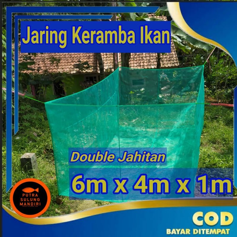Jual K641 Jaring kasa keramba ikan 6x4x1 double jahitan siap pakai plus ...